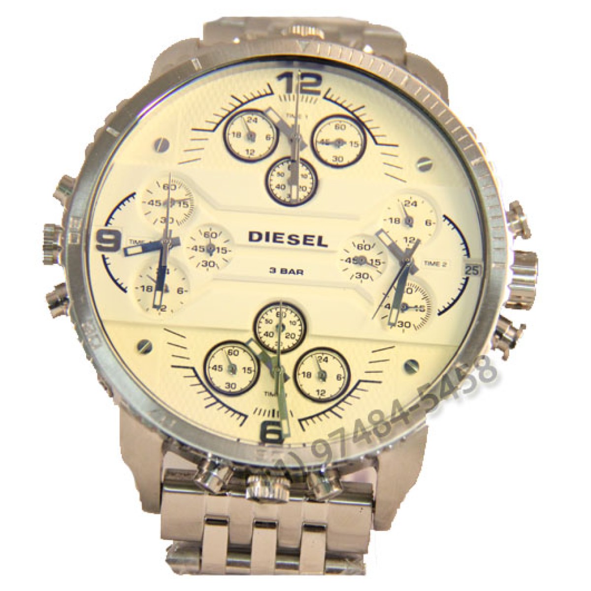 Relógio Réplica Diesel 4 maquinas White