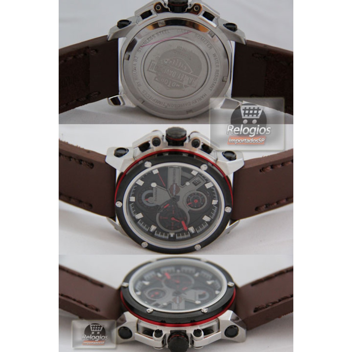 Relógio Réplica Harley Davidson Black Red ( 1509 )