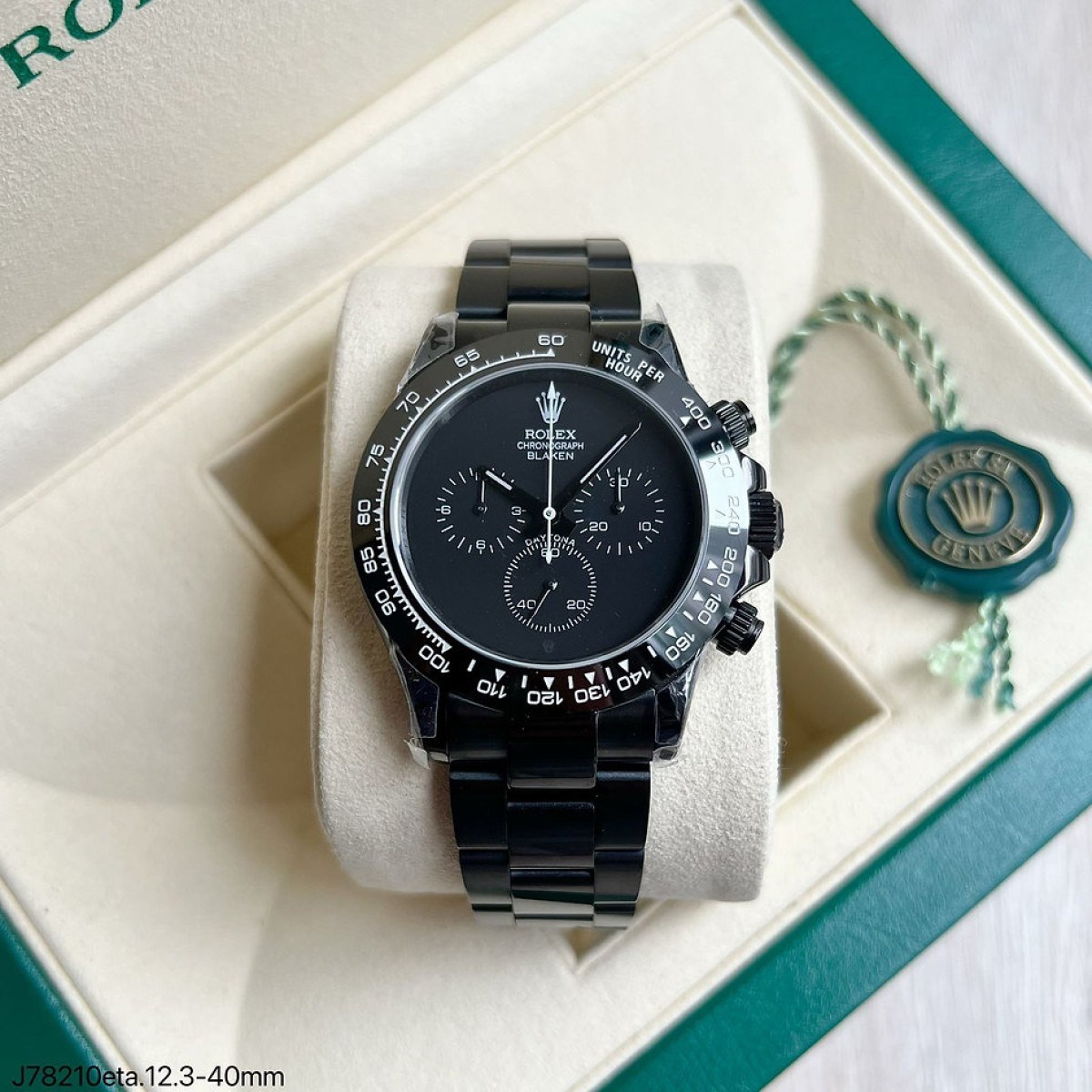 SUPER CLONE MÁQUINA ETA - ROLEX DAYTONA BLAKEN PRETO 40MM