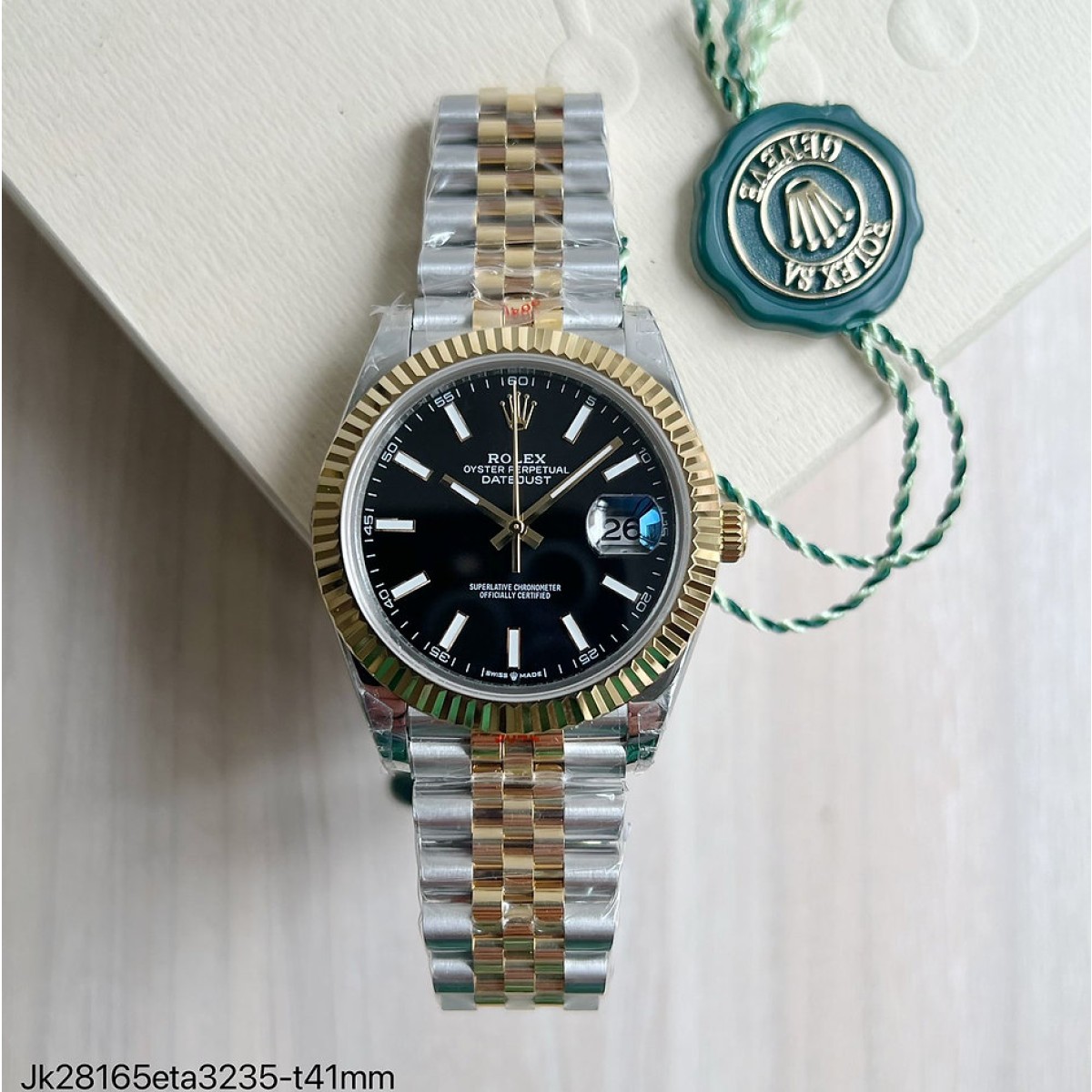SUPER CLONE MÁQUINA ETA - ROLEX DATEJUST JUBILEE 41MM PRATA DOURADO