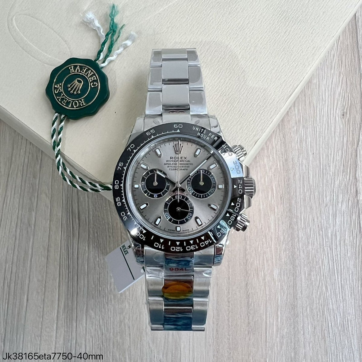 SUPER CLONE MÁQUINA ETA - ROLEX DAYTONA PRATA CINZA 40MM