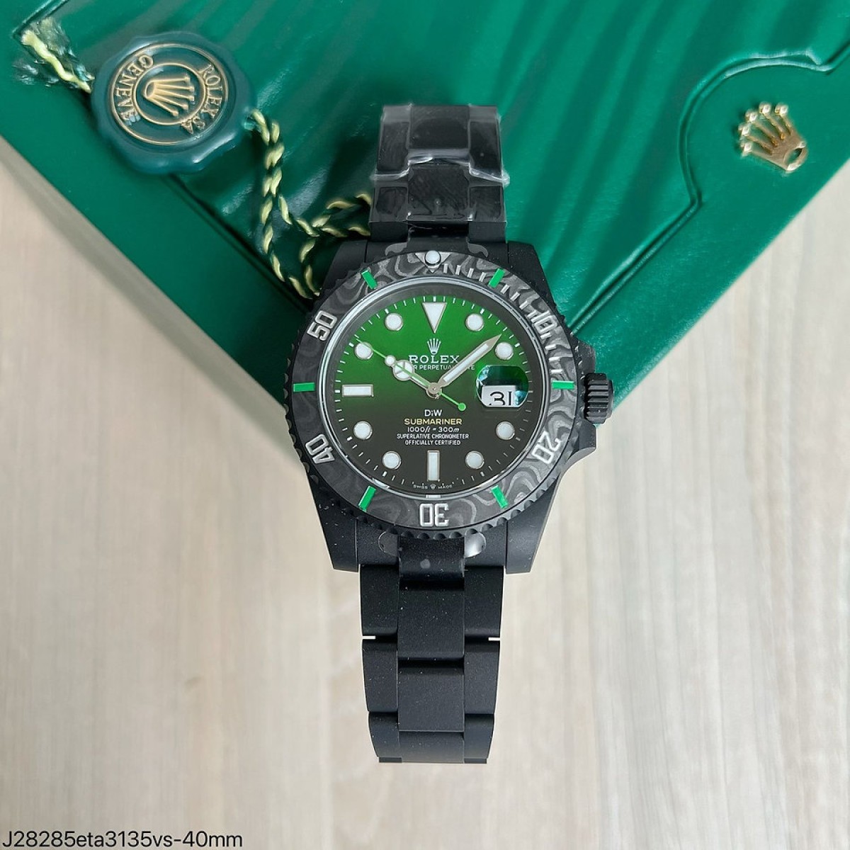 SUPER CLONE MÁQUINA ETA - ROLEX SUBMARINER DIW CARBONO VERDE 40MM