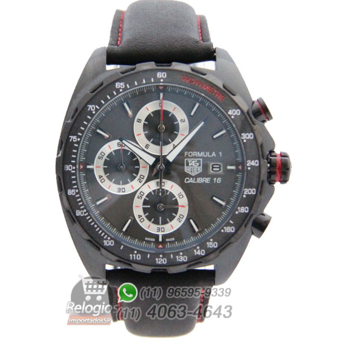 Relógio Réplica Tag Heuer Calibre 16 Black