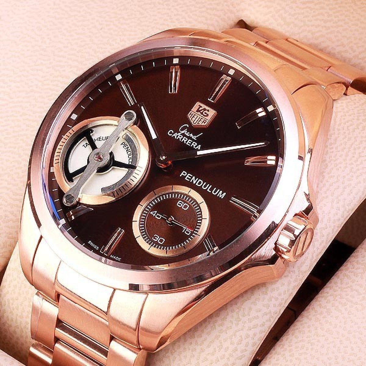 Relógio Réplica Tag Heuer Carrera Pendulum Rose